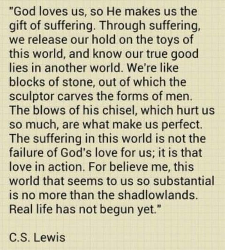 C.S. Lewis: God houdt van ons, en daarom schenkt Hij ons het lijden ...